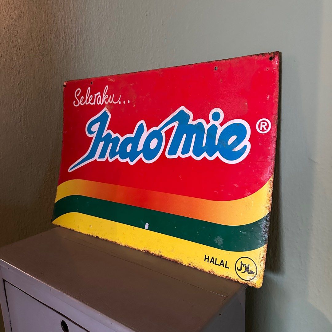 Vintage indomie enamel sign, Furniture & Home Living, Home Decor, Wall ...