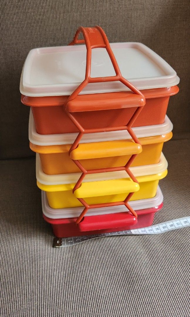 Vintage Retro Tupperware 4-Tier Tiffin / Tingkat Food Storage ...