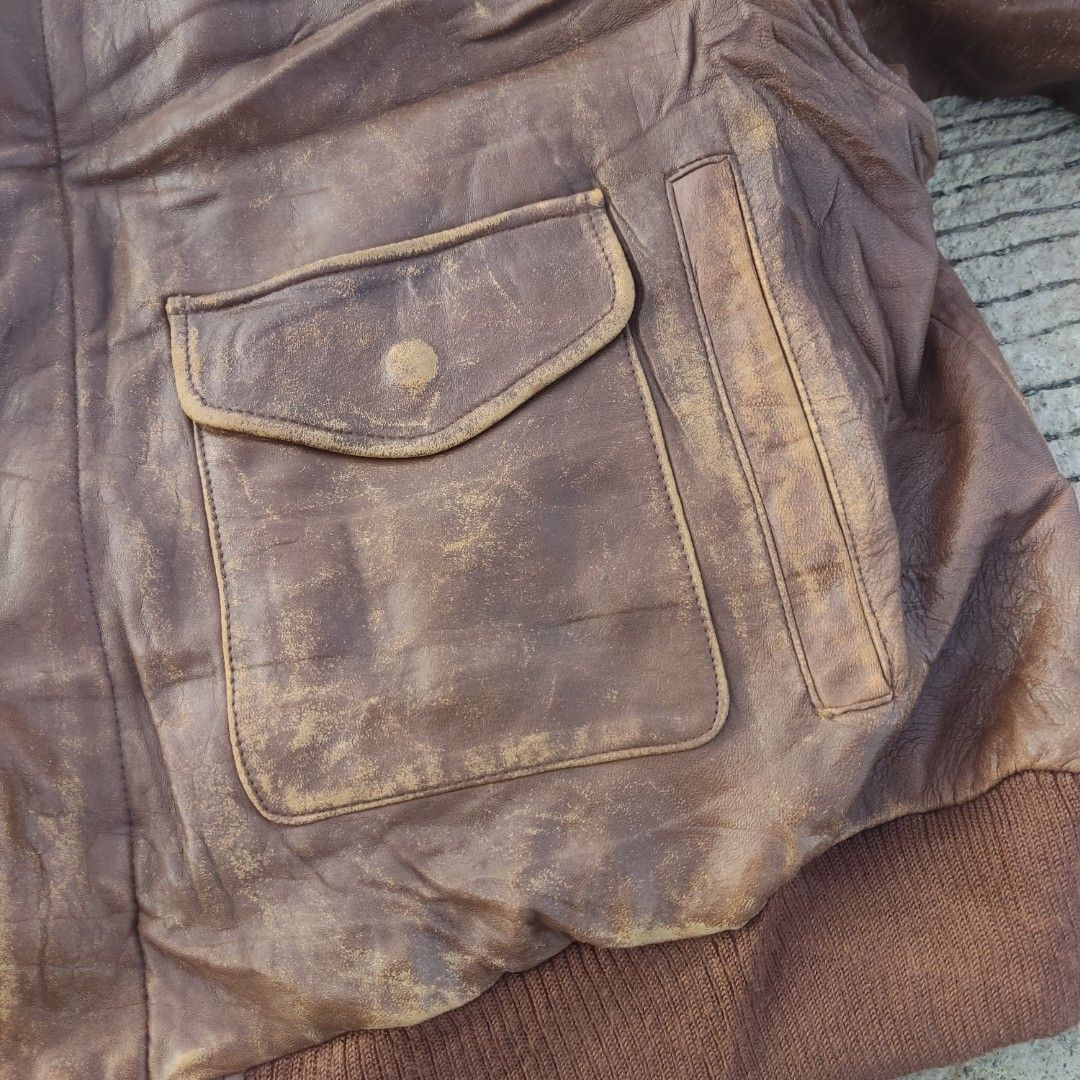 Vintage Warner Bros 1995 Brown Leather Jacket TAZ Air Force Pilot, Men ...