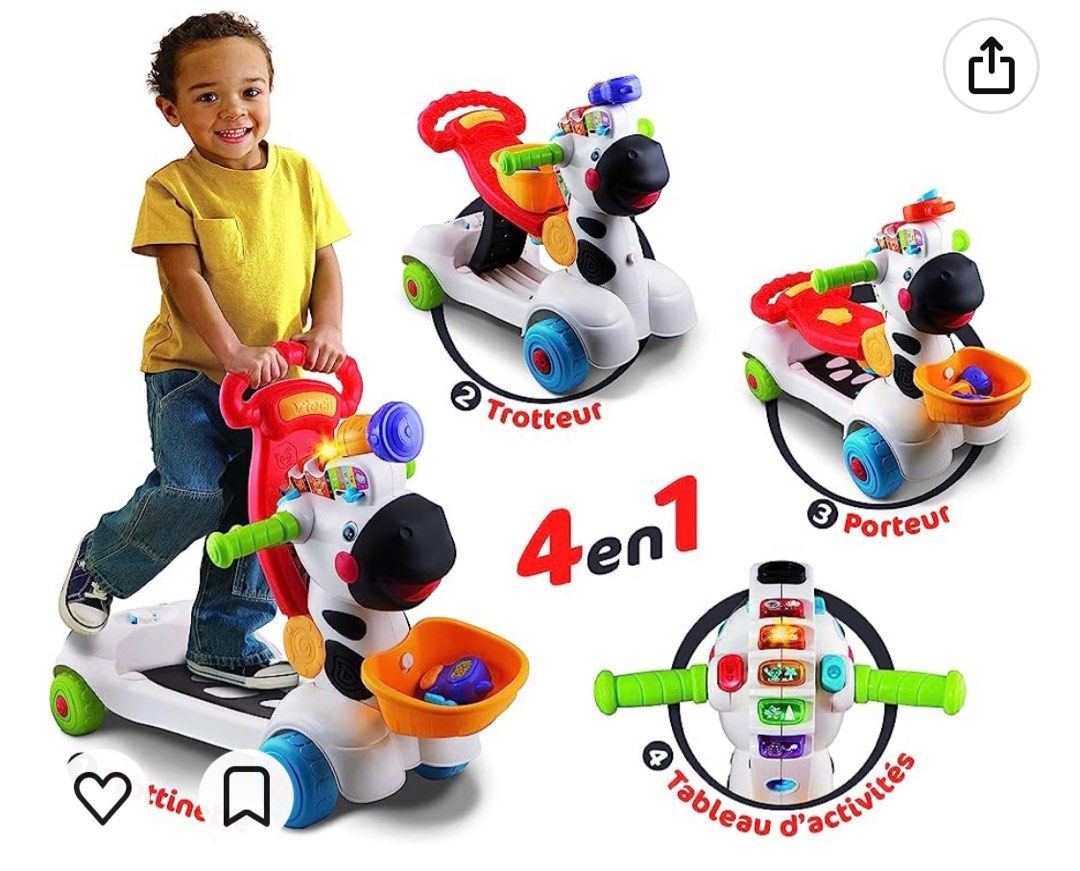 V-Tech Baby 3-in-1 Zebra Scooter, Babies & Kids, Infant Playtime on ...