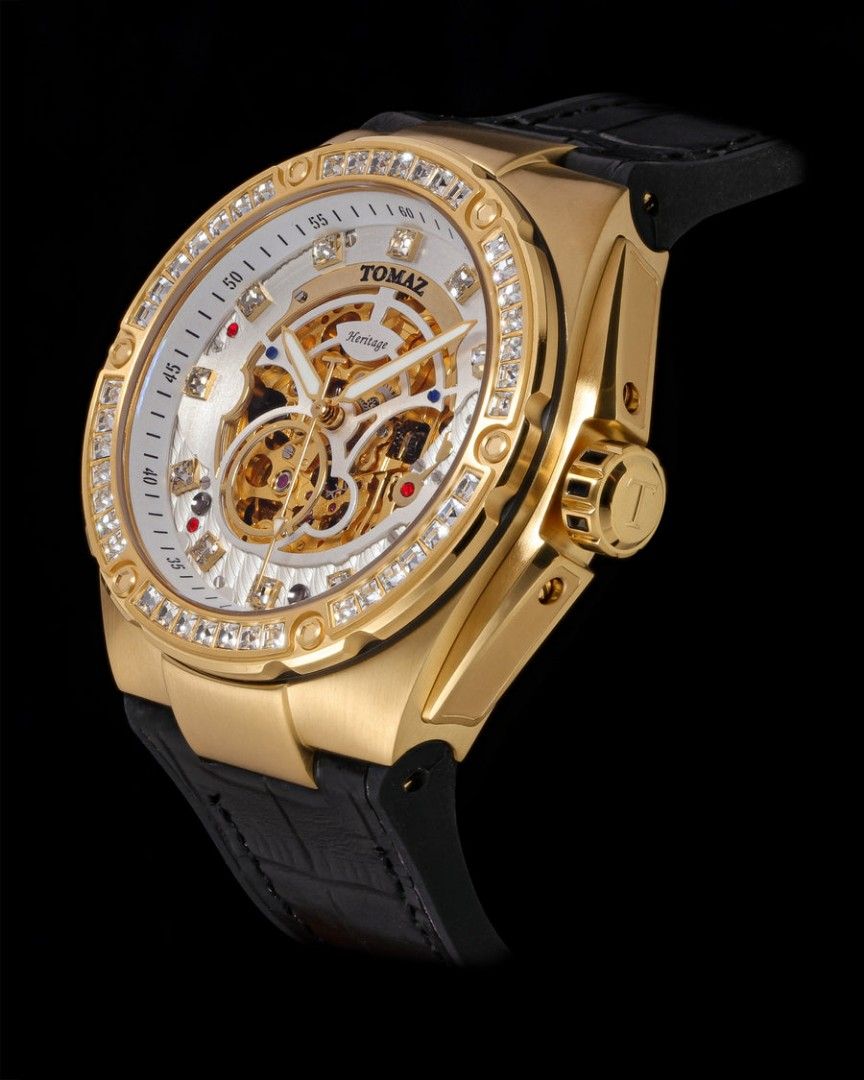 TOMAZ Xavier XL TW033-D12 (Gold/White) with White Swarovski (Black ...