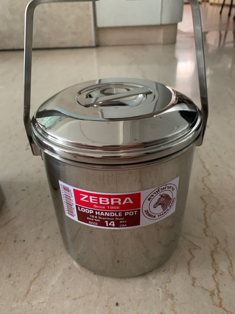 ZEBRA Stainless steel Loop Handle Pot 14cm, Furniture & Home Living ...