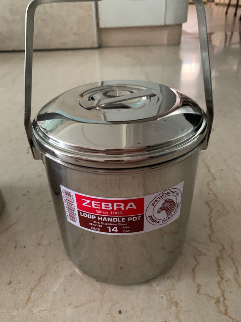 ZEBRA Stainless steel Loop Handle Pot 14cm, Furniture & Home Living ...