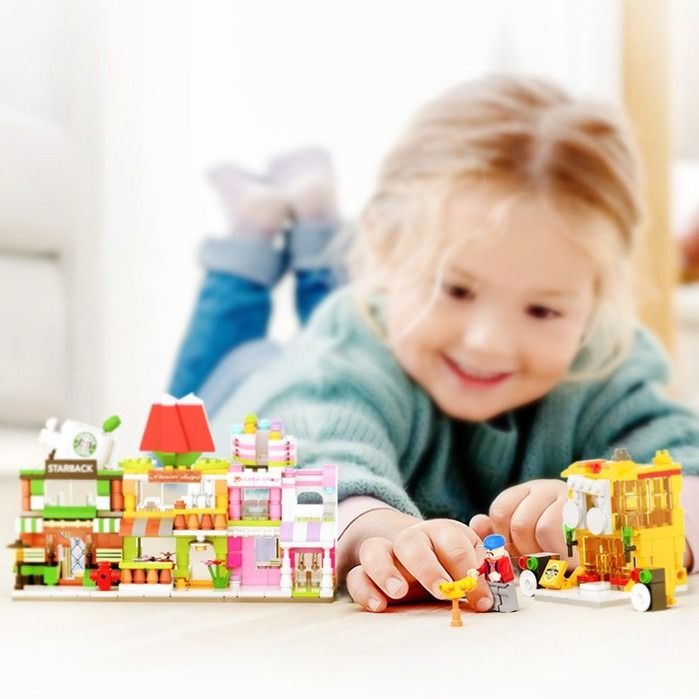 164 Pieces Mini Lego City Street View Blocks McDonald's House Model ...