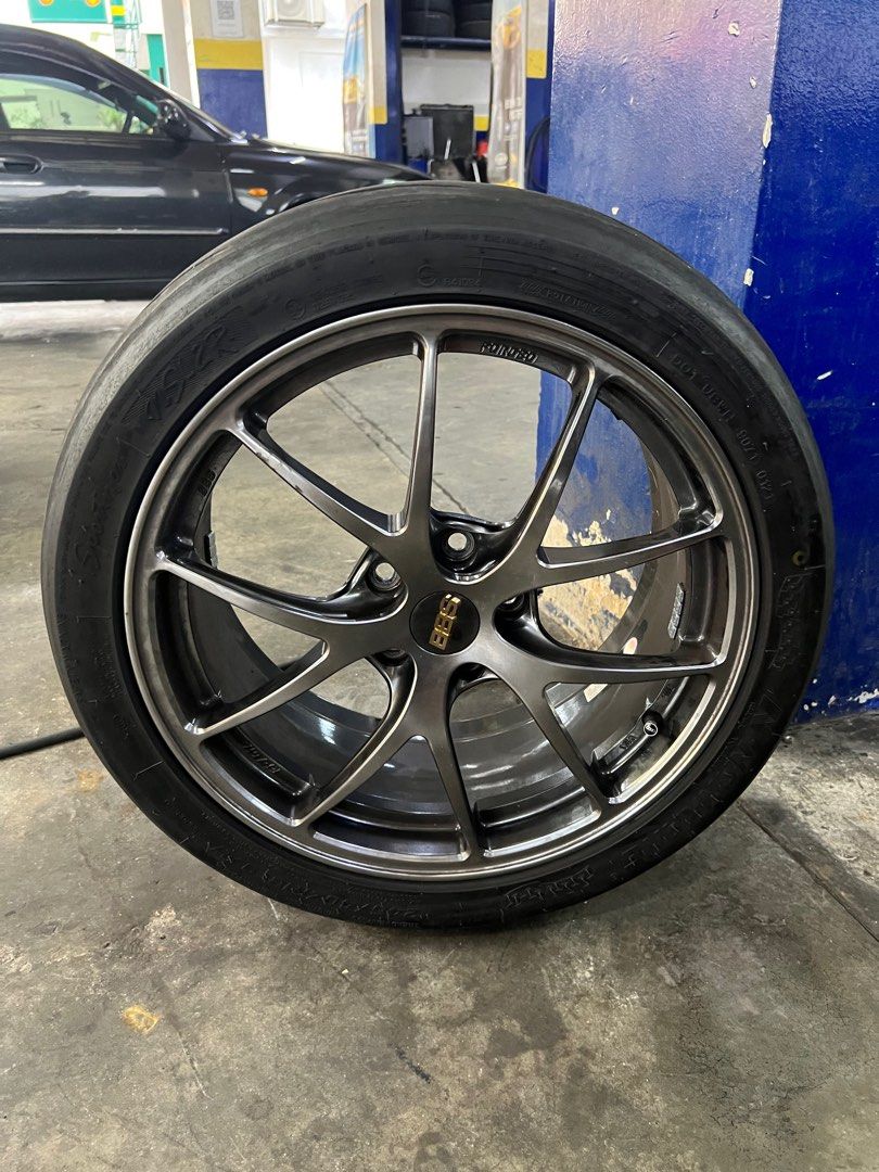 18“ Original forged bbs ria with tyre, Car Accessories, Tyres & Rims on Carousell