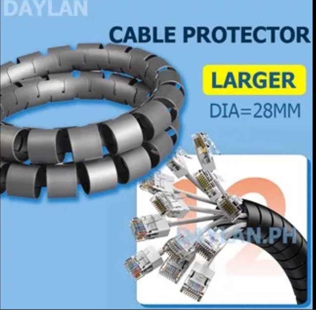 28MM Flexible Spiral Cable Organizer Storage Pipe Cord Protector ...