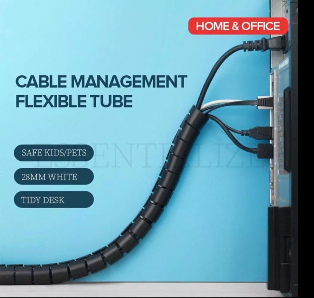 28MM Flexible Spiral Cable Organizer Storage Pipe Cord Protector ...