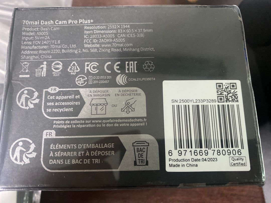 70mai Dash Can Pro Plus+ with rear cam & Hardwire Kit A500S 2.7K Ultra ...