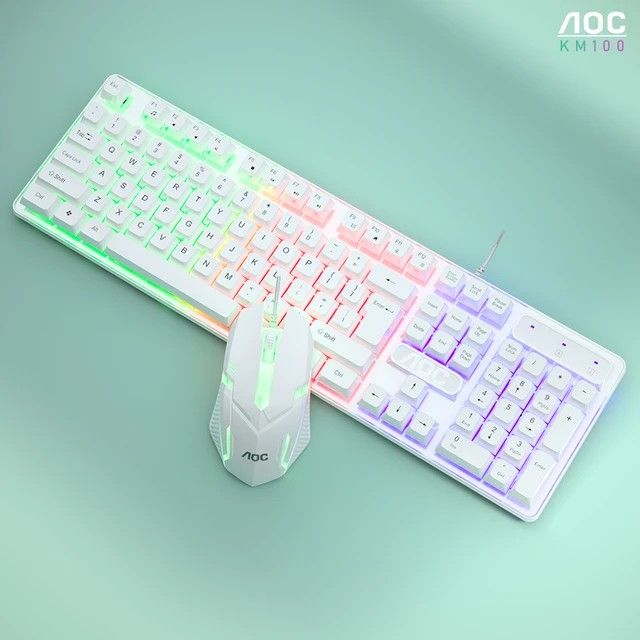 🔥性價比首選🔥 AOC KM100 RGB 鍵盤 滑鼠 套裝 鍵鼠套裝 遊戲 電競 gaming 商務 辦工 台機 手提電腦 電腦, 電腦 ...