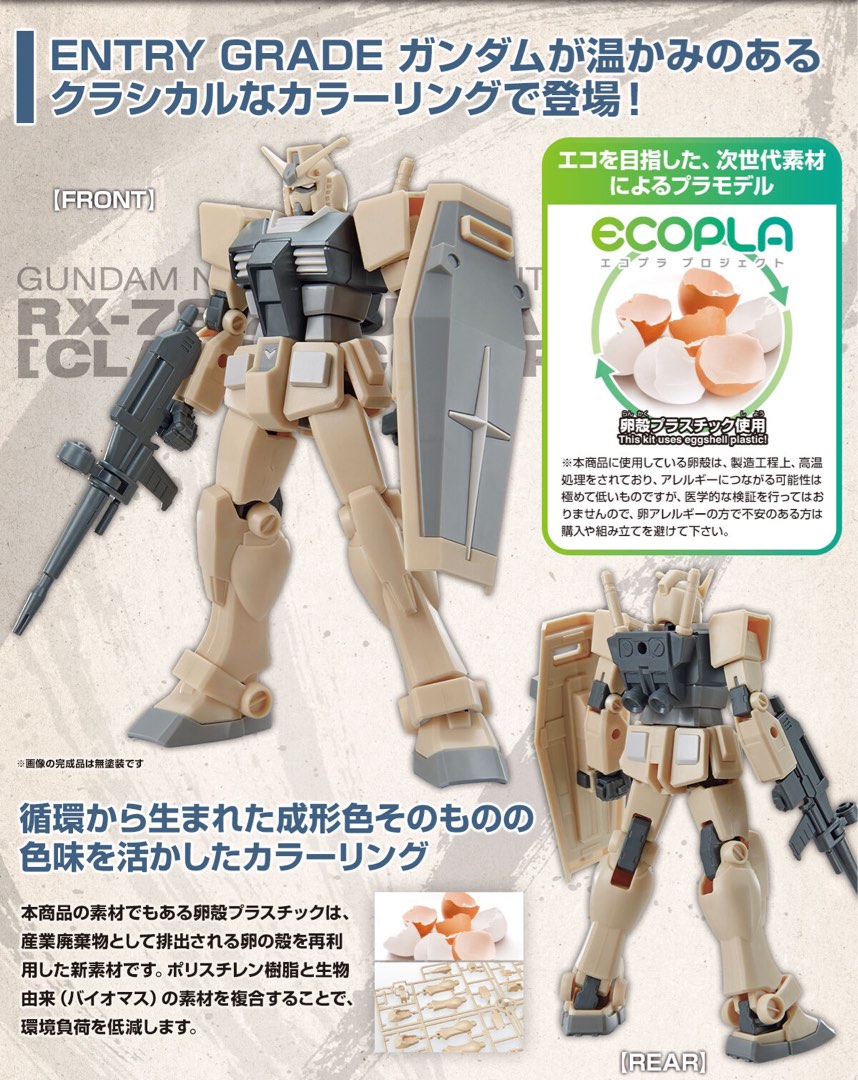全新 EG 高達 Entry Grade ECOPLA Mobile Suit Gundam - RX-78-02 Gundam ...