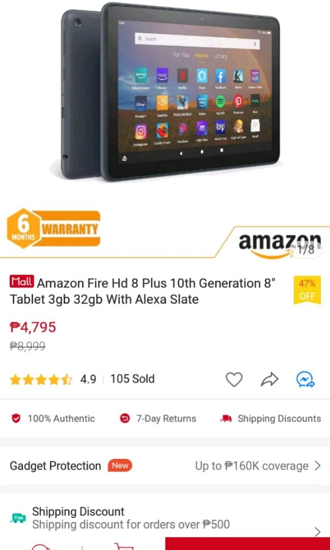 Amazon Fire Tablet HD8 (10th Generation) on Carousell
