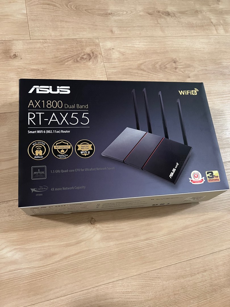 Asus AX1800 Dual band RT-AX55 Router, Computers & Tech, Office ...