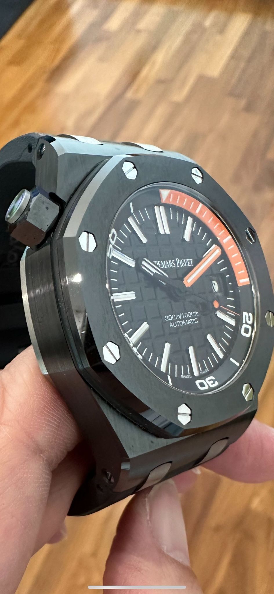 Audemars Piguet AP Royal Oak Offshore Diver 15707CE 15707 Black Dial ...