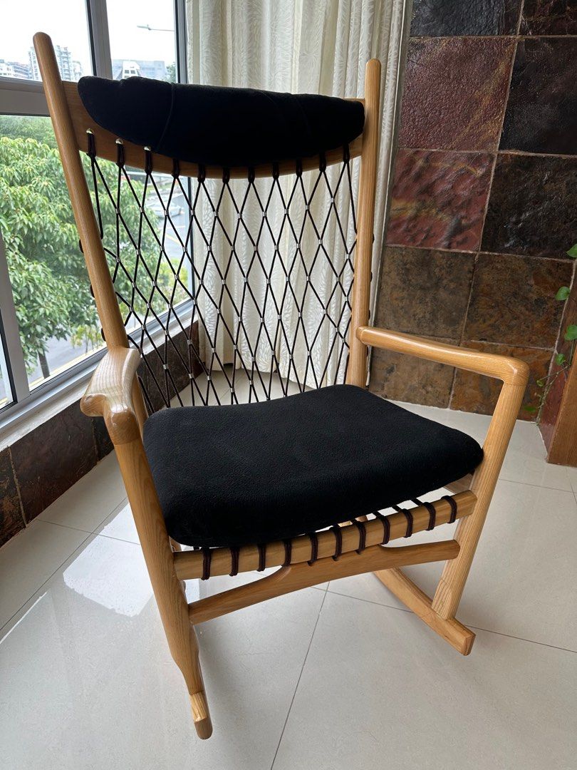 BEAUTIFUL wooden designer rocking chair, Furniture & Home Living ...