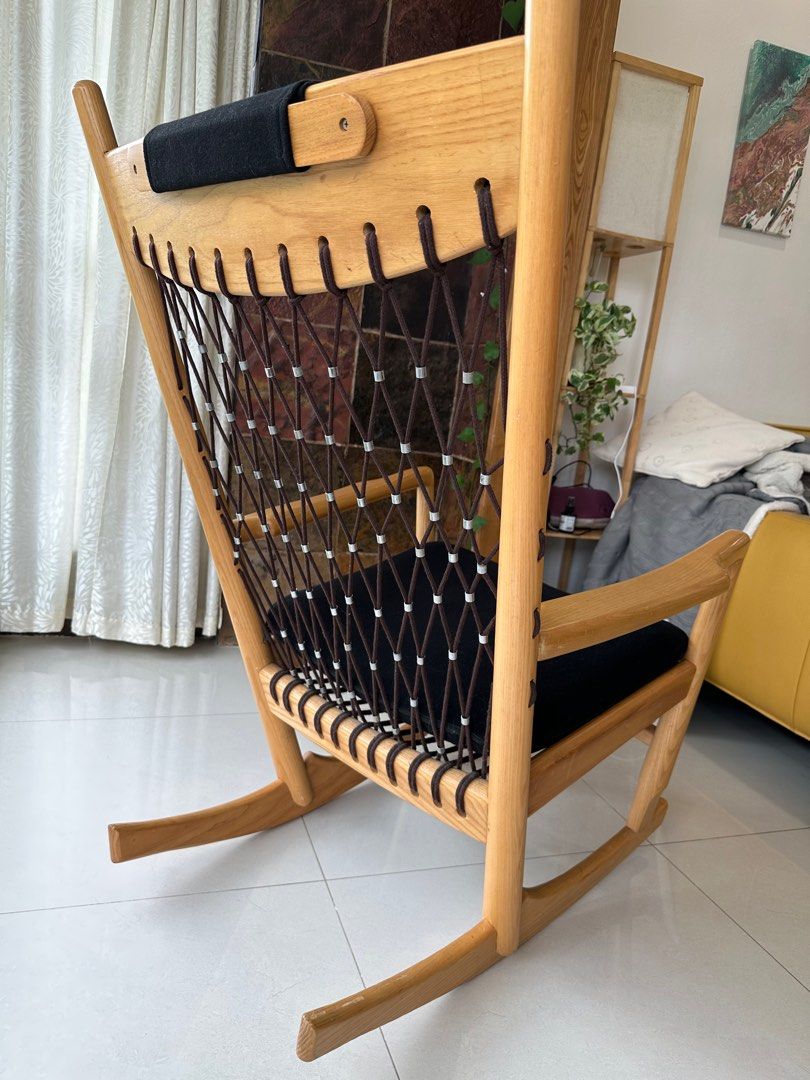 BEAUTIFUL wooden designer rocking chair, Furniture & Home Living ...
