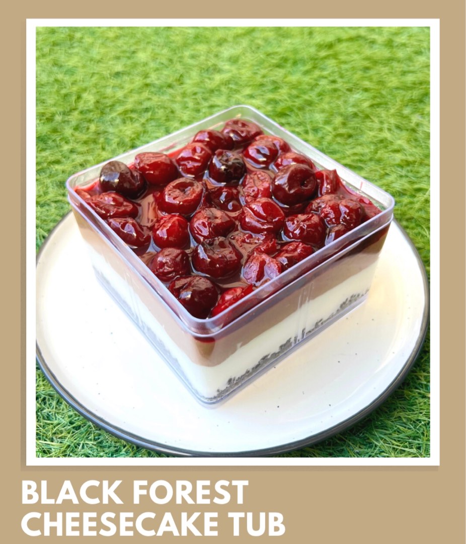 Black Forest Cheesecake Tub, Food & Drinks, Homemade Bakes on Carousell