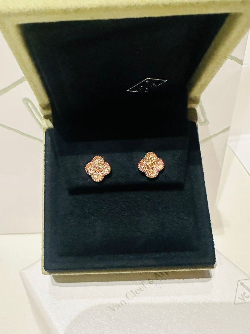 Brand New Original Van Cleef & Arpels VCA Sweet Alhambra Earstuds 18k ...