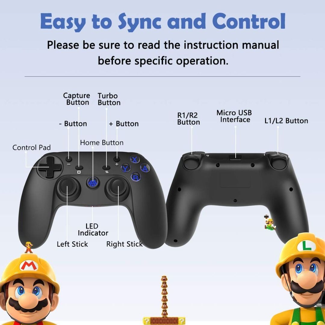 [C0380] CLEVO Switch Controllers, Wireless Pro Controller for Nintendo ...