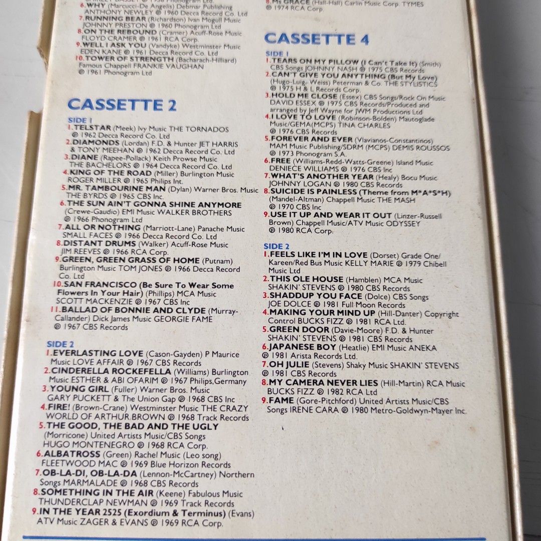 Cassette tapes four cassette box orchestra and no.1 chart hits @ 275 ...