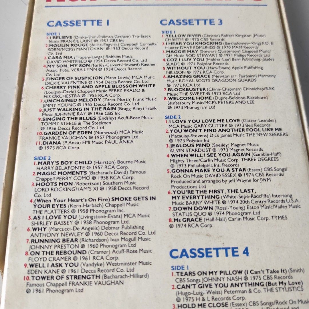 Cassette tapes four cassette box orchestra and no.1 chart hits @ 275 ...