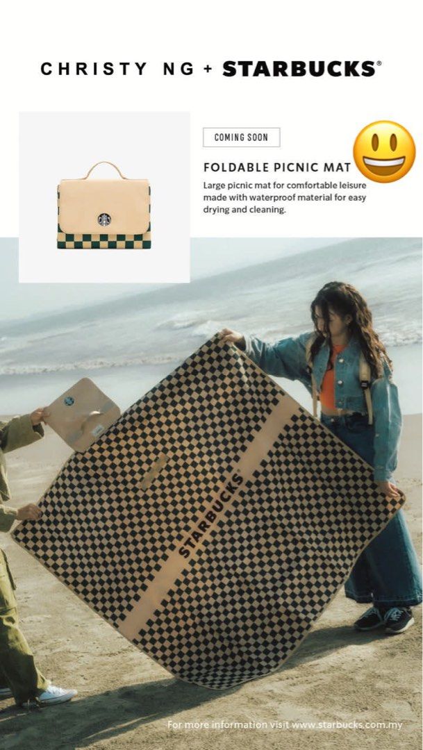 Christy Ng + Starbucks Foldable Picnic Mat, Hobbies & Toys ...