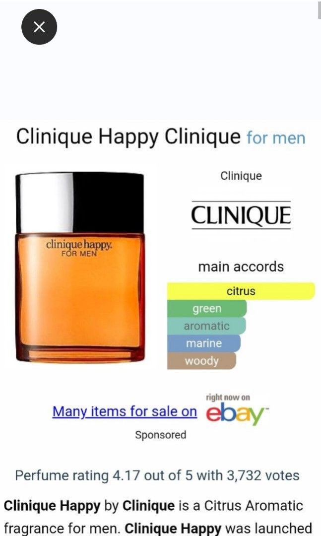 Clinique Happy For Men 100ml by CLINIQUE Original Tester Eropa (NEW NON ...