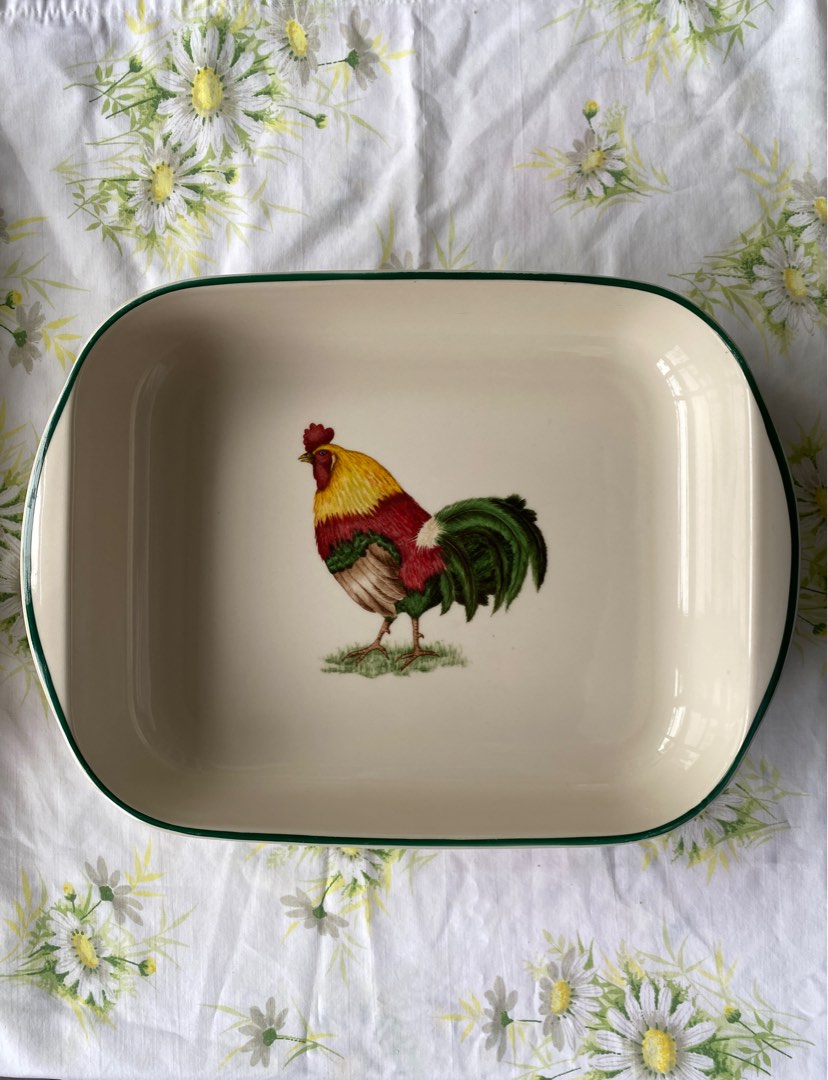 Cloverleaf Pottery Farm Animals line Rooster Baking Dish/Tray on Carousell