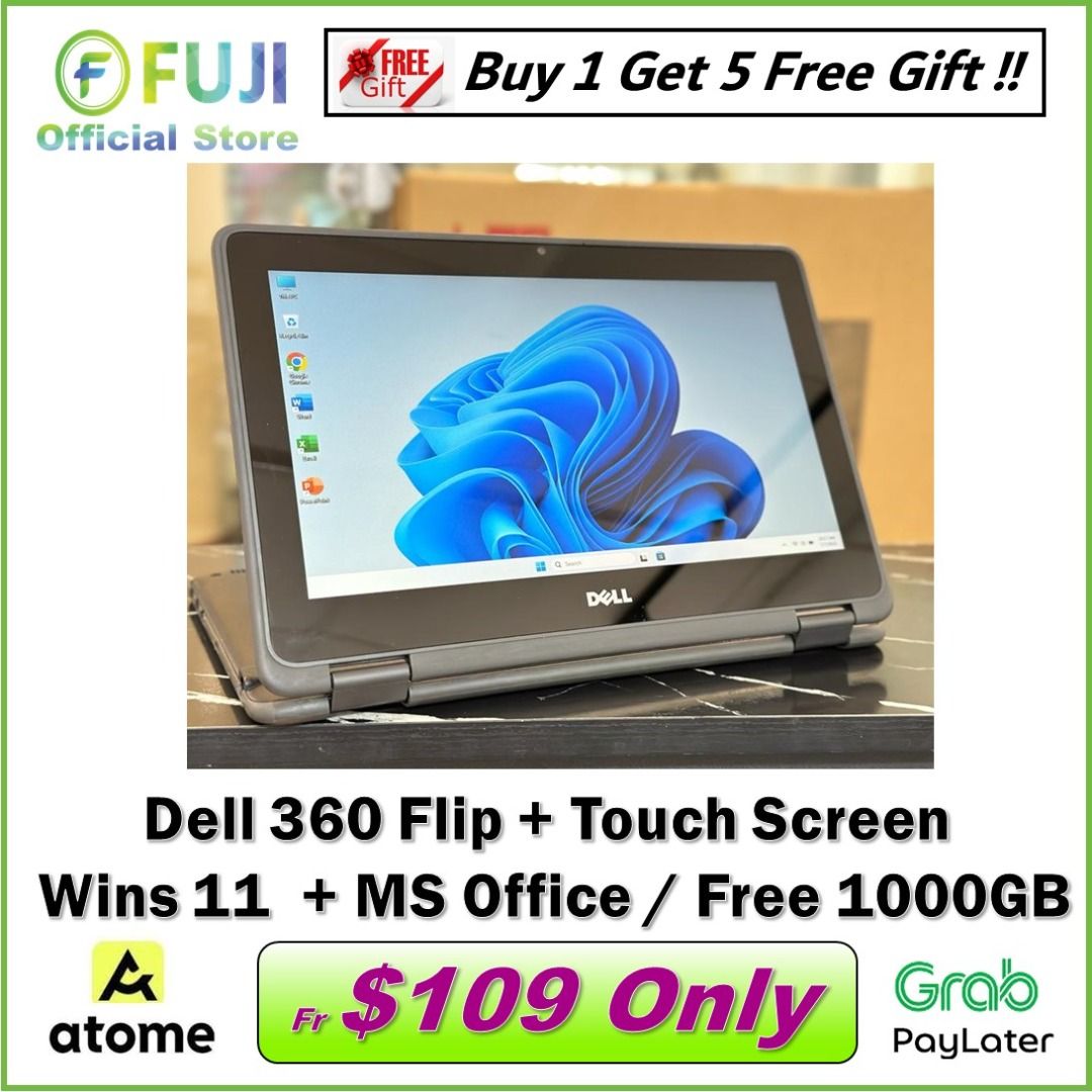Dell 360 Flip + Touch Screen Laptop - 100% Good Condition - 4GB RAM ...