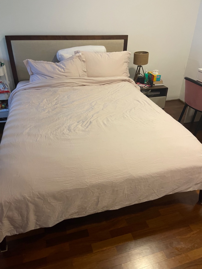 Double Bed & V Spring Mattress, Furniture & Home Living, Furniture, Bed ...