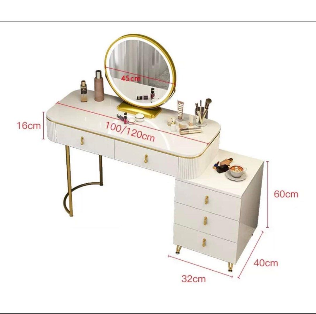 Dressing Table 100cm cw drawers, Furniture & Home Living, Furniture ...