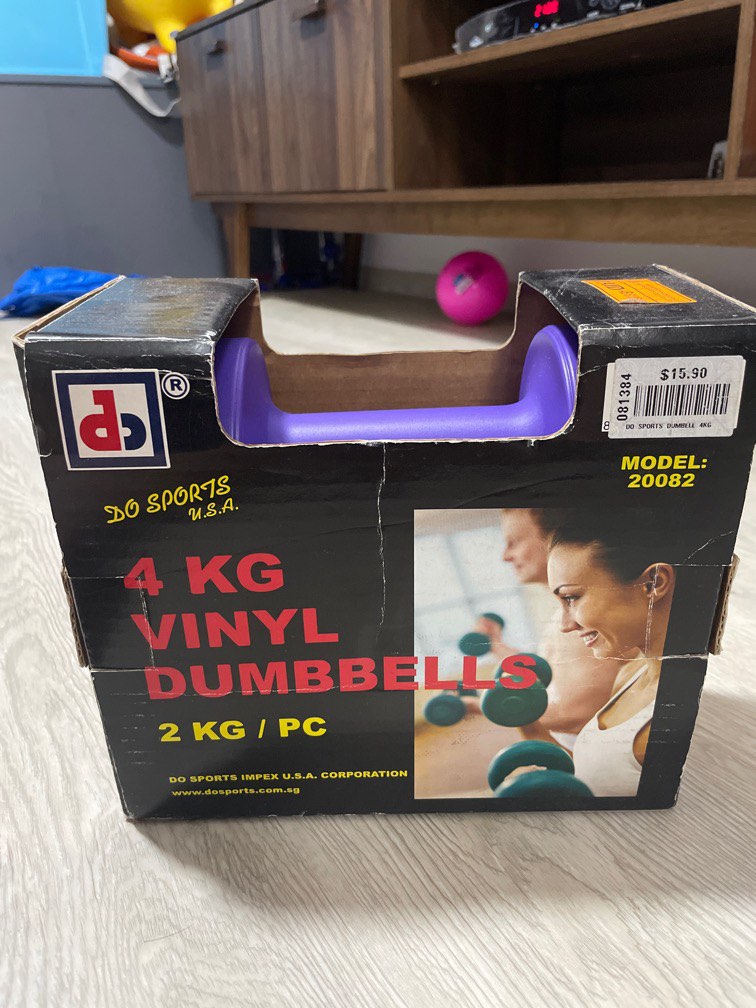 Dumbbell Vinyl 2kg x2, Sports Equipment, Exercise & Fitness, Weights & Dumbbells on Carousell