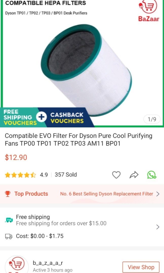 Dyson Pure Cool Link Tower Fan Air Purifier TP03, Furniture & Home Living, Lighting & Fans, Fans ...