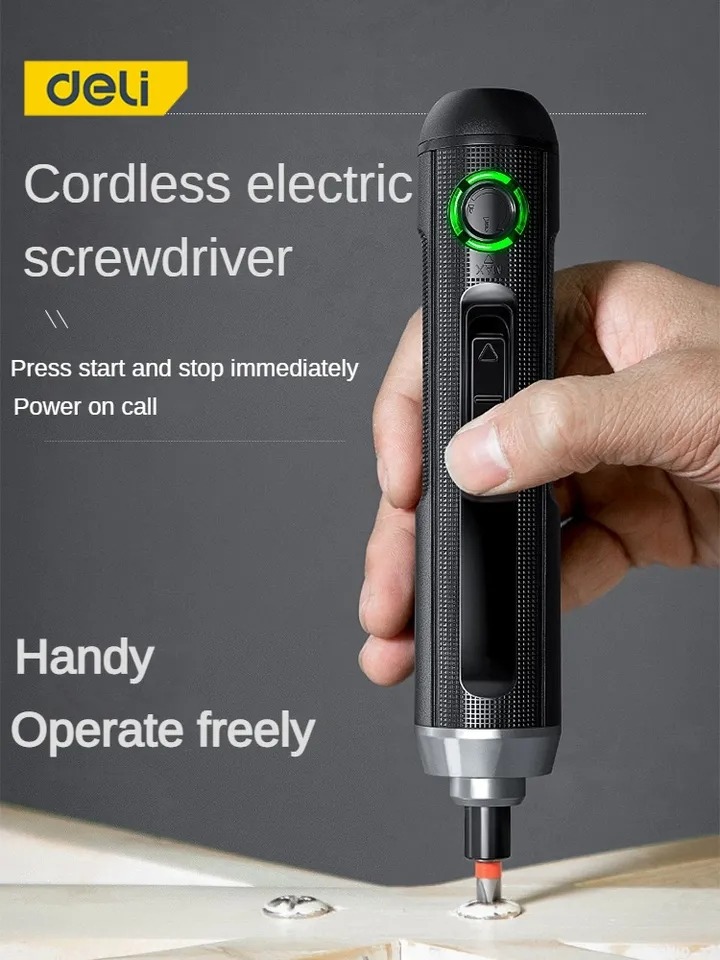 Electric Screwdriver Lithium-Ion Rechargeable Cordless Deli Electric ...