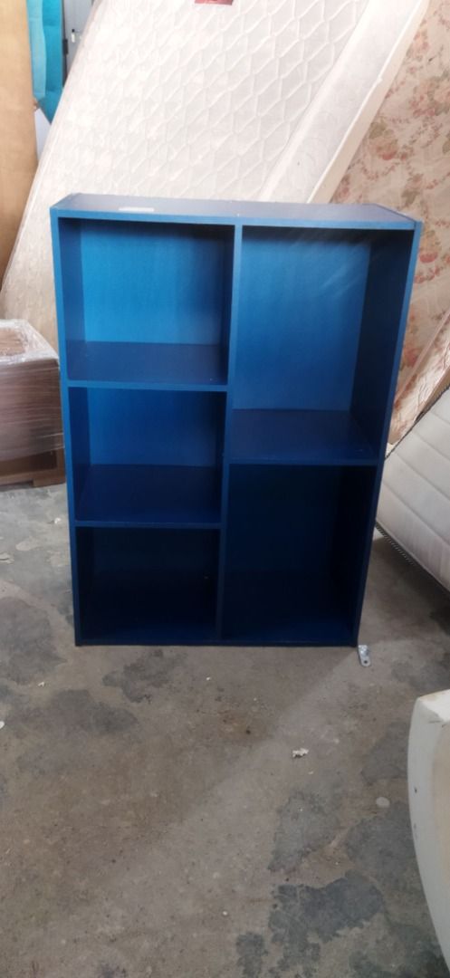 (F20073183) Blue wooden tiered shelf | rak bertingkat kayu biru ...