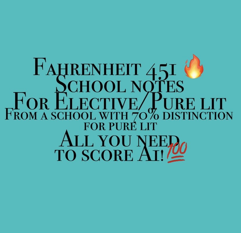 Fahrenheit F451 Notes/secondary 4/ o/ n levels/ pure elective ...
