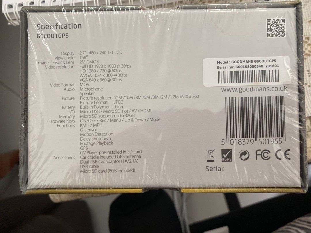 Goodmans Gscout Dashcam GPS Full HD, Car Accessories, Electronics ...
