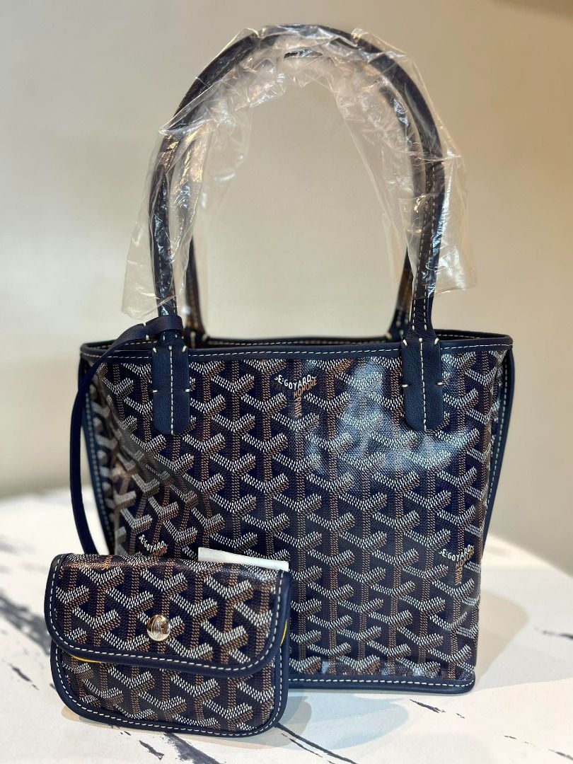 Goyard Mini anjou Navy blue SAG 020236, Luxury, Bags & Wallets on Carousell