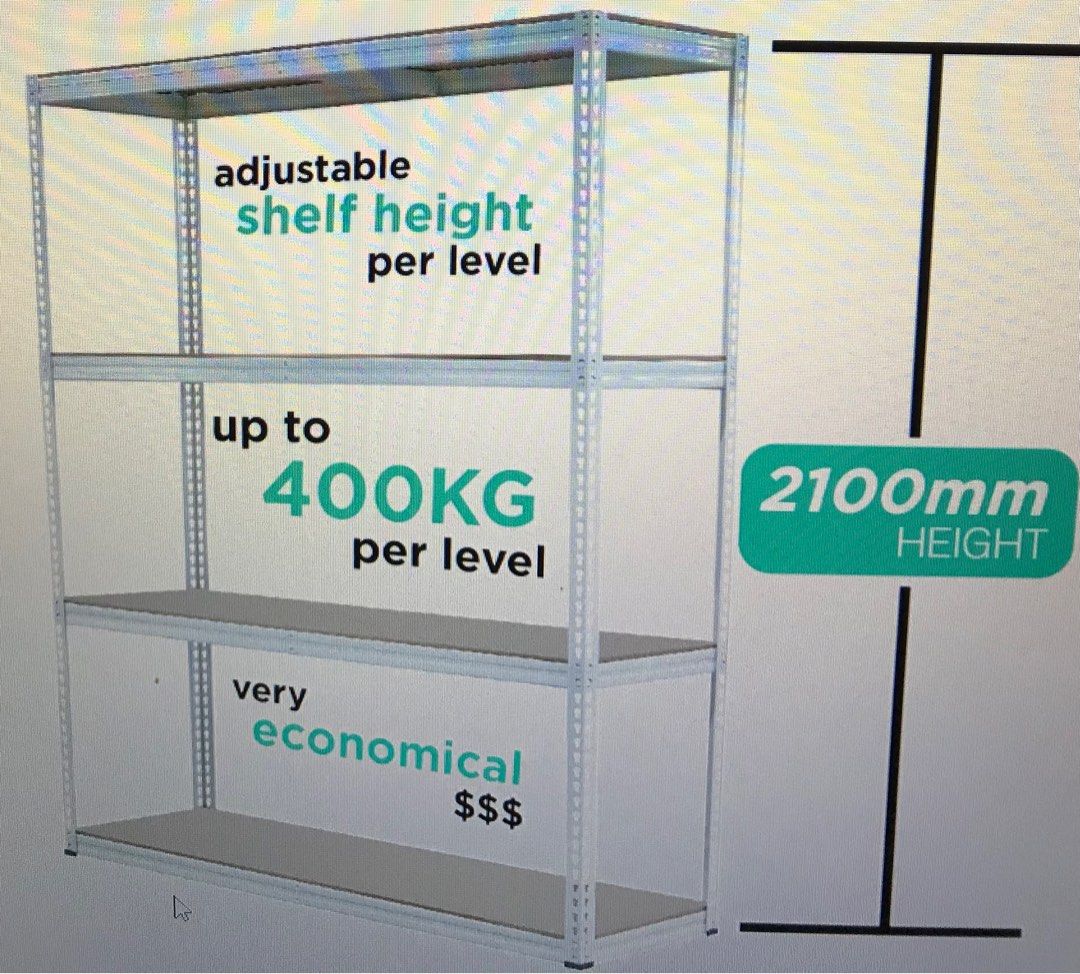 Grey 5-Tier Boltless Metal Racks, Furniture & Home Living, Furniture ...