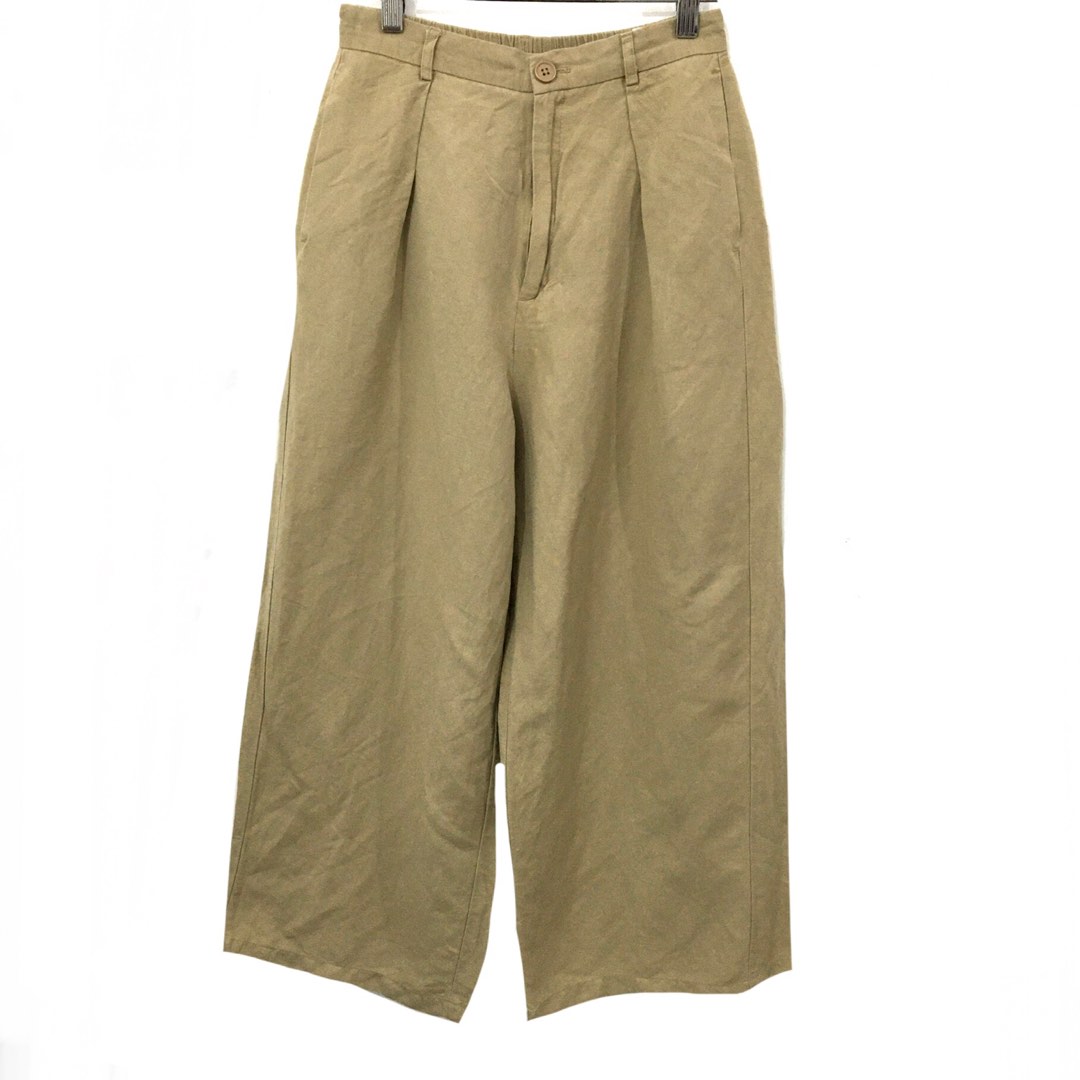 GU by Uniqlo Linen Rayon Blend Wide Leg Pants on Carousell