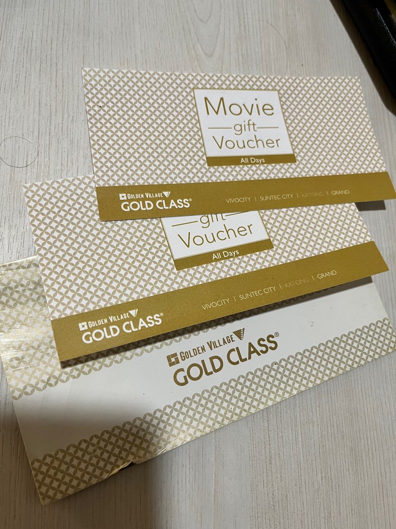 GV Gold Class Movie Gift Voucher x2 (OP: $42/piece, selling both for ...