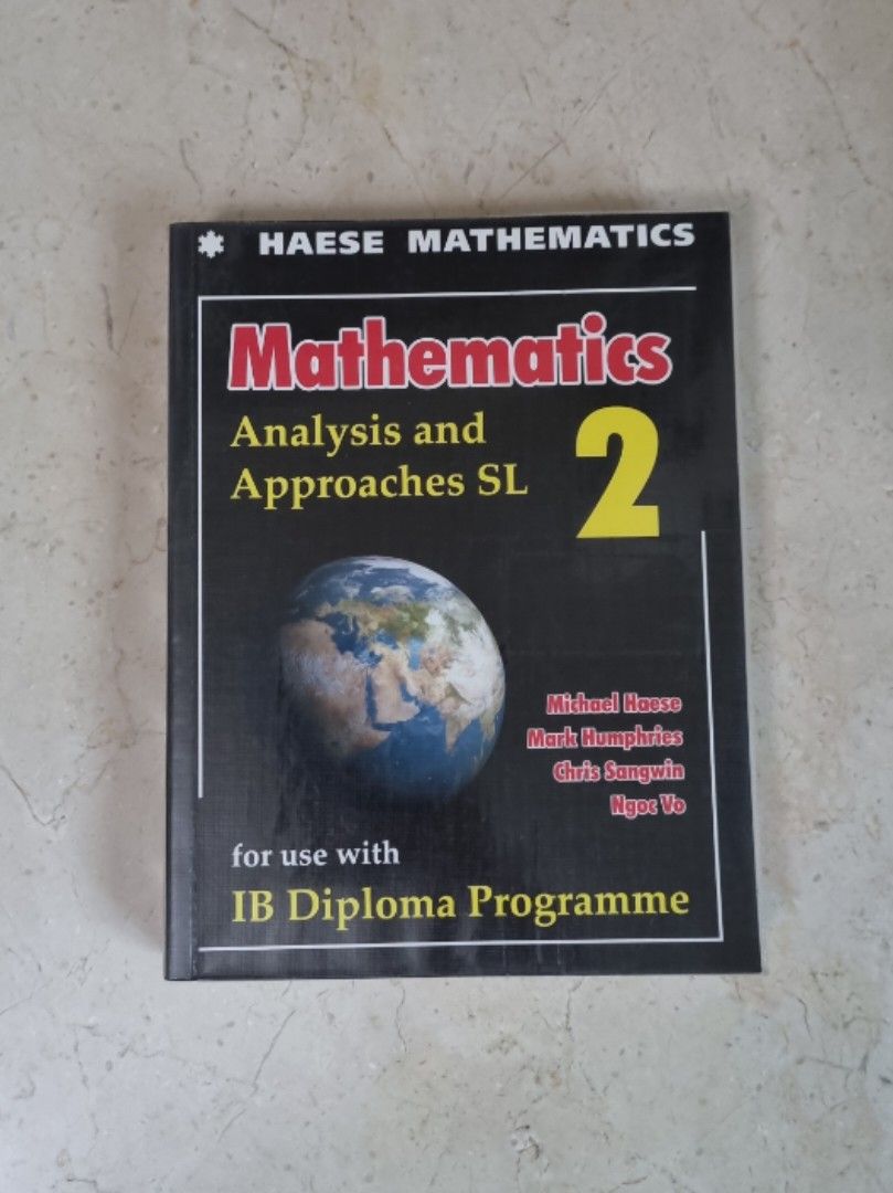 Haese Mathematics IB Analysis and Approaches SL 2 textbook, Hobbies ...