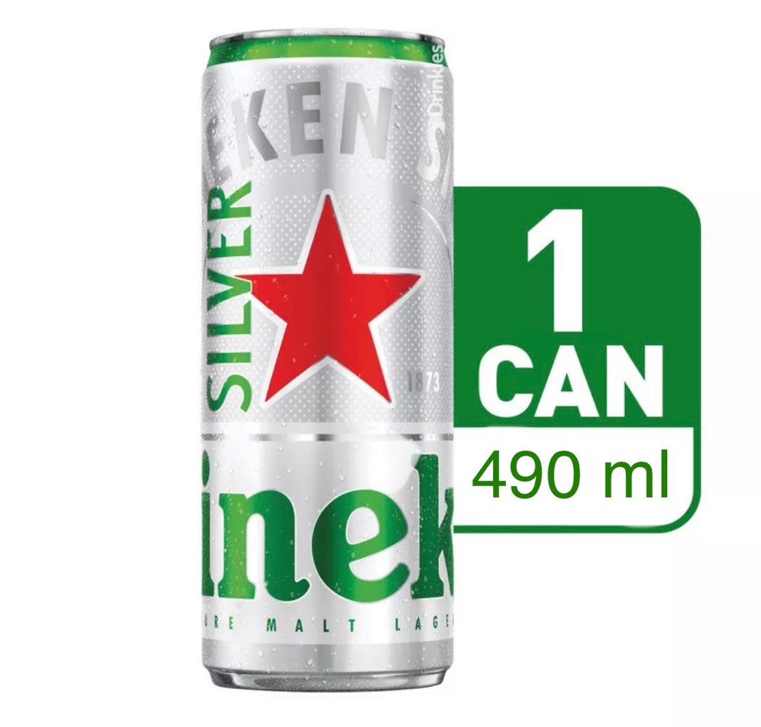 Heineken Premium Lager Silver Can Beer 490 ml, Food & Drinks, Alcoholic ... Heineken Premium Lager Silver Can Beer 490 ml, Food & Drinks, Alcoholic ...