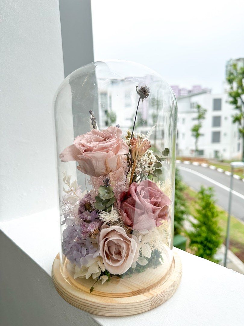 Huge Preserved Flower Bell Jar, Hobbies & Toys, Stationery & Craft ...