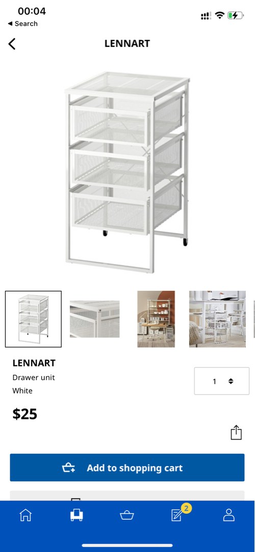 IKEA LENNART drawer unit, Furniture & Home Living, Home Improvement ...