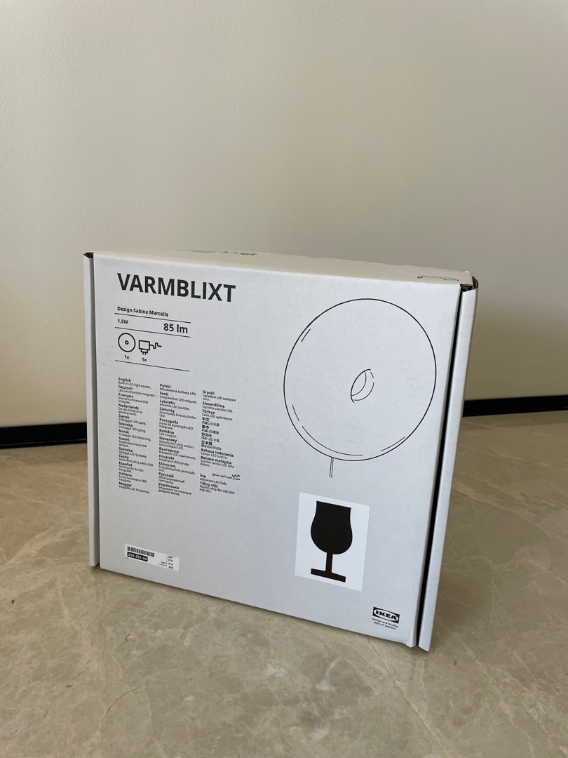 Ikea VARMBLIXT LED Table Wall Lamp Orange Glass Round Sabine Marcelis ...