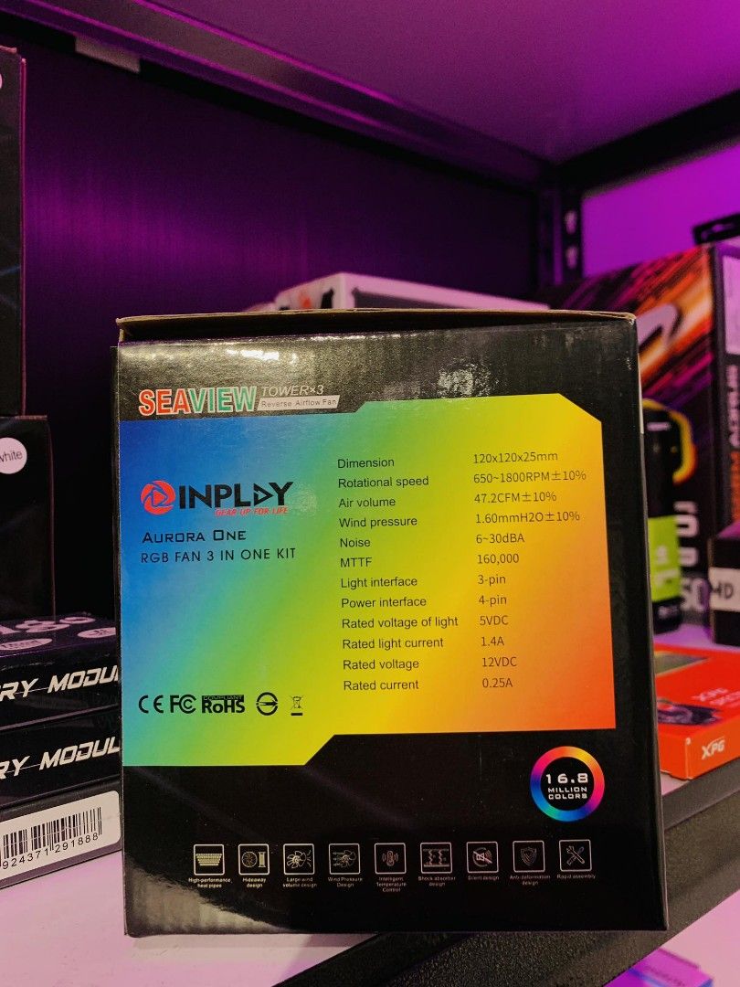 Inplay Seaview Tower X3 3in1 ARGB 120mm Case Fan Kit With Controller ...