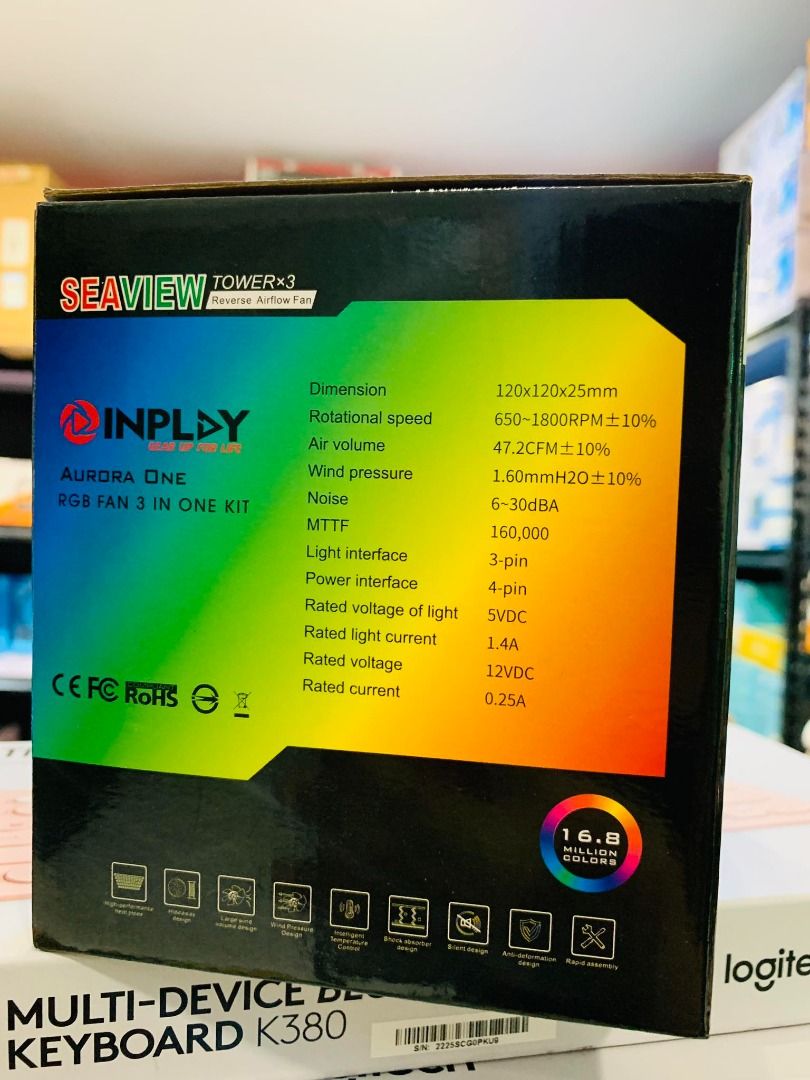 Inplay Seaview Tower X3 3in1 ARGB 120mm Case Fan Kit With Controller ...