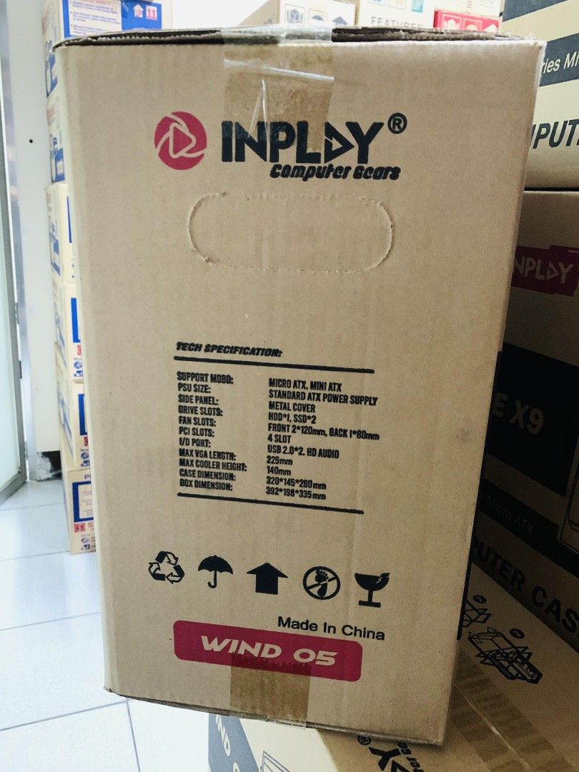 Inplay Wind 05 Micro Mini ATX Tempered Glass PC Case Black on Carousell