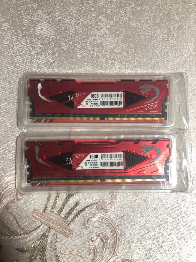 Jazer DDR4-3200mhz 16GB X 2 Gaming Ram, Computers & Tech, Parts ...