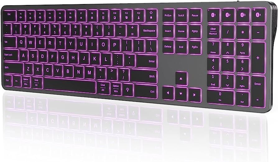 Jelly Comb IWK-ZXBT3A 3 Device Multi Connection Keyboard With Backlit ...
